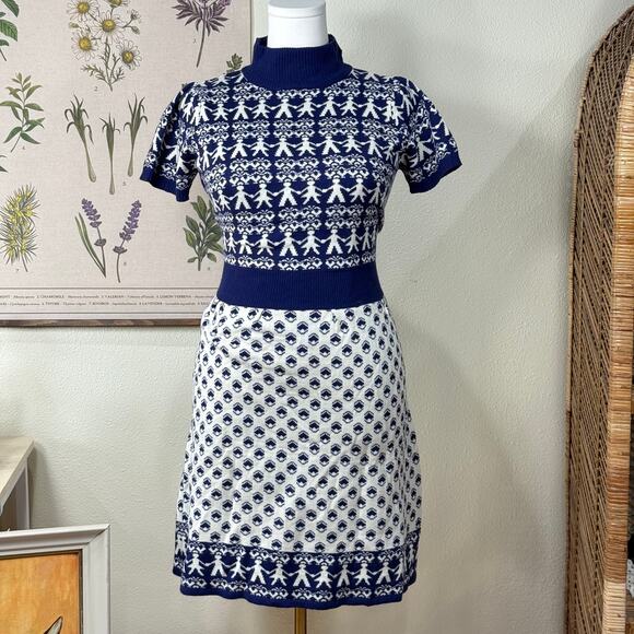 Rosalita McGee | Dresses | Vintage Y2k Blue Paper Doll Knit Sweater ...